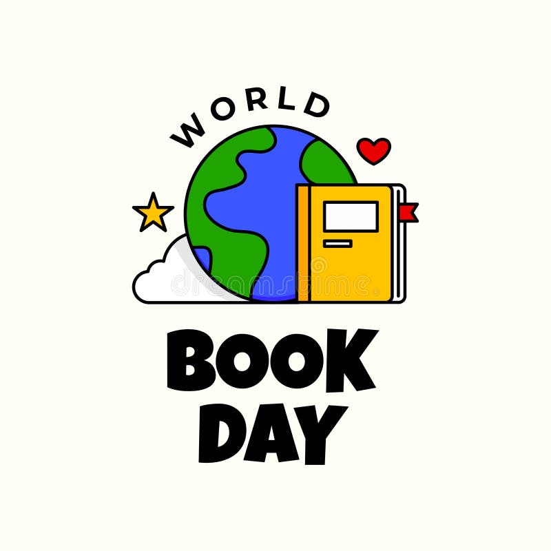 World Book Day Illustration with Groovy Style Stock Vector ...