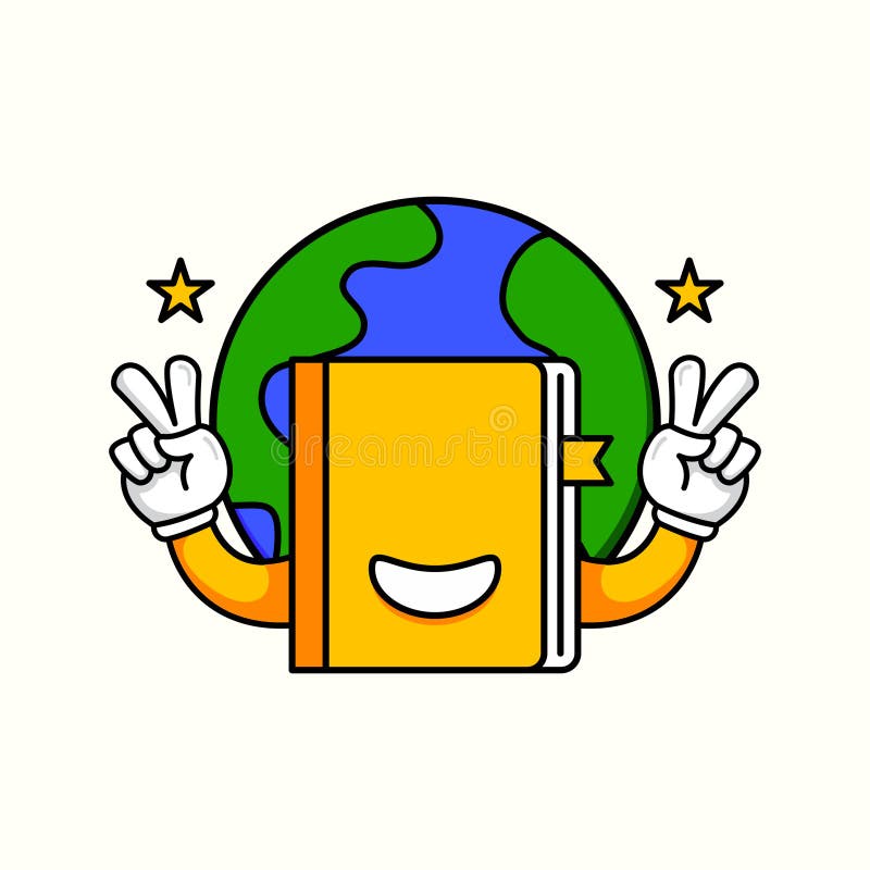 World Book Day Illustration with Groovy Style Stock Vector ...