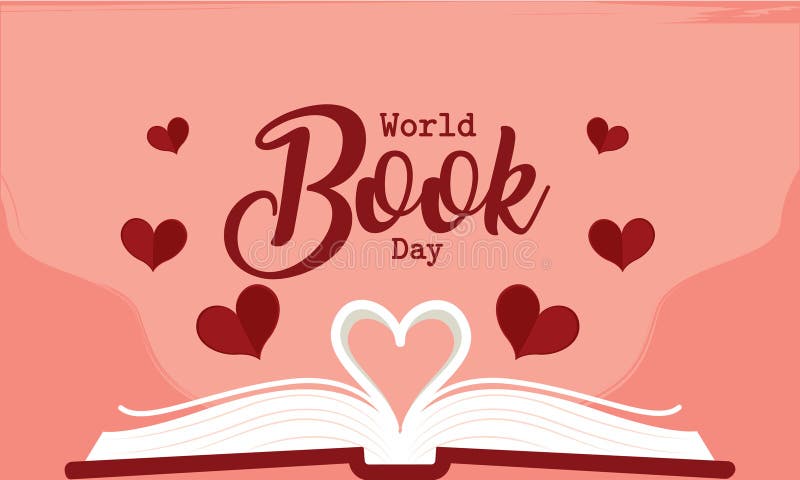World Book Day Poster Love Book Vector Stock Vector - Illustration of ...
