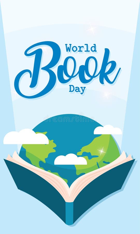 World Book Day Poster Planet Earth Vector Stock Vector - Illustration ...