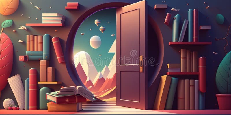 World Book Day, Reading Concept. Generative AI Stock Illustration ...