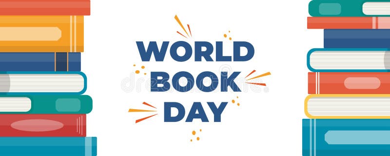 World Book Day. Stack of Books and Lettering. Designed To Greeting or ...