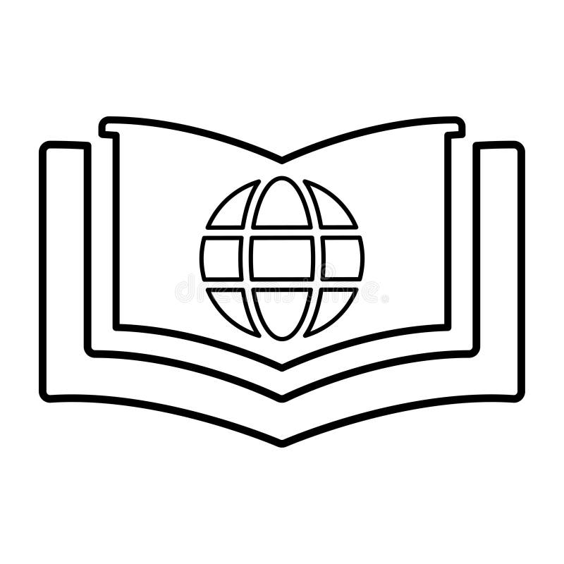 World Book Icon in Outline Style Stock Vector - Illustration of ...