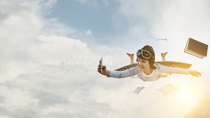 World of Books Concept with Flying Boy Stock Photo - Image of lifestyle ...