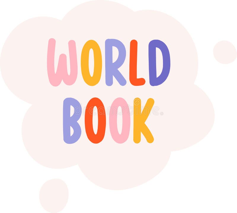 World Books Lettering Cloud Stock Vector - Illustration of school ...