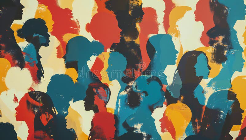 A World without Borders: Silhouettes of People Symbolizing the Unity of ...