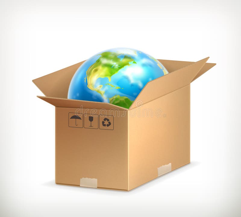 Earth in box stock illustration. Illustration of case, planets - 384186