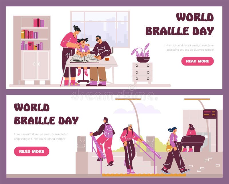 World Braille Day Educational Vector Set Stock Vector - Illustration of ...