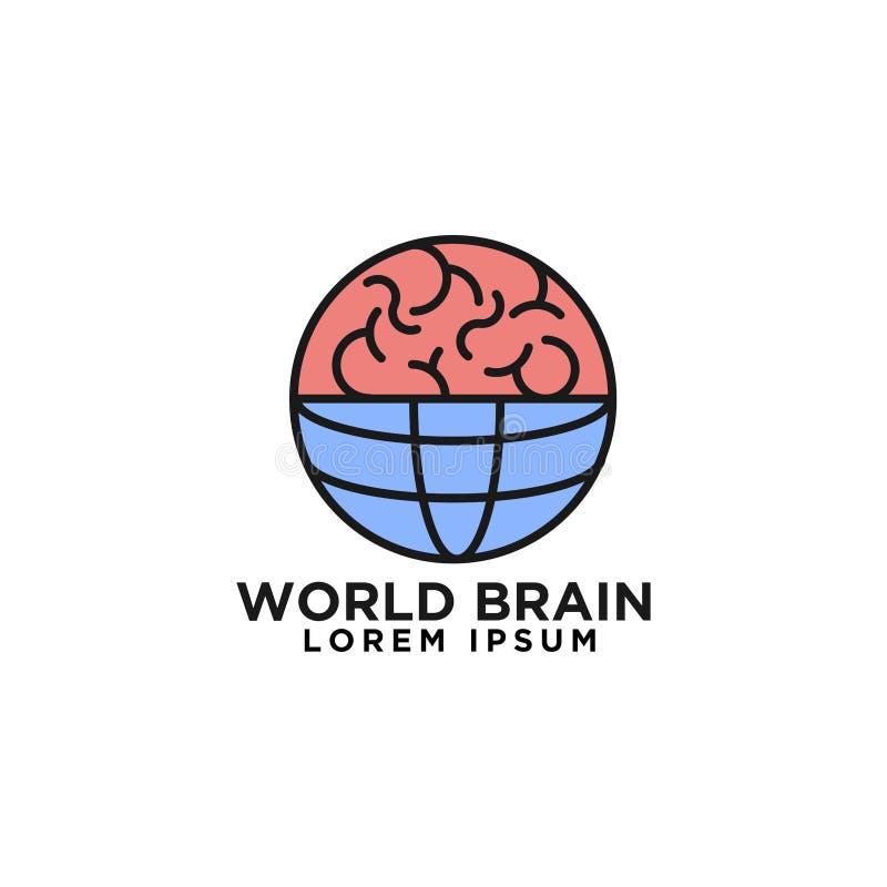 World Brain Logo Design Illustration Vector Icon Symbol Modern Stock ...