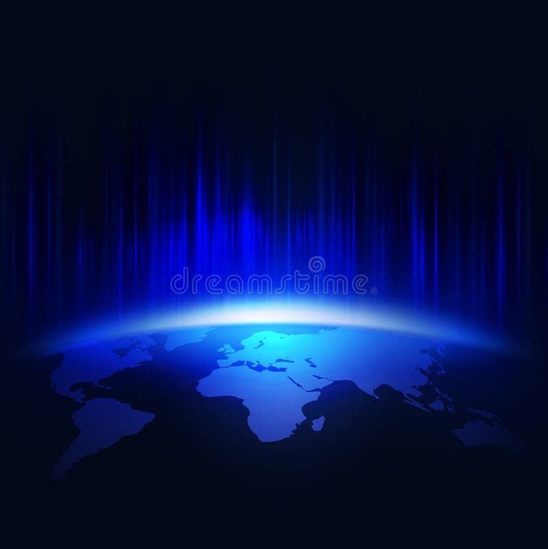 World Map and Bright Stars. Cosmos Background Stock Vector ...