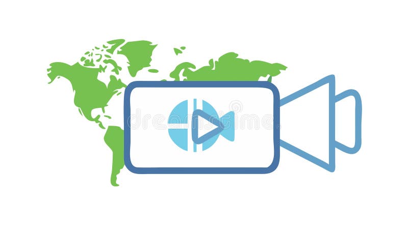 World Broadcast Video Icon for Expansive Global Reach, Vector Design ...