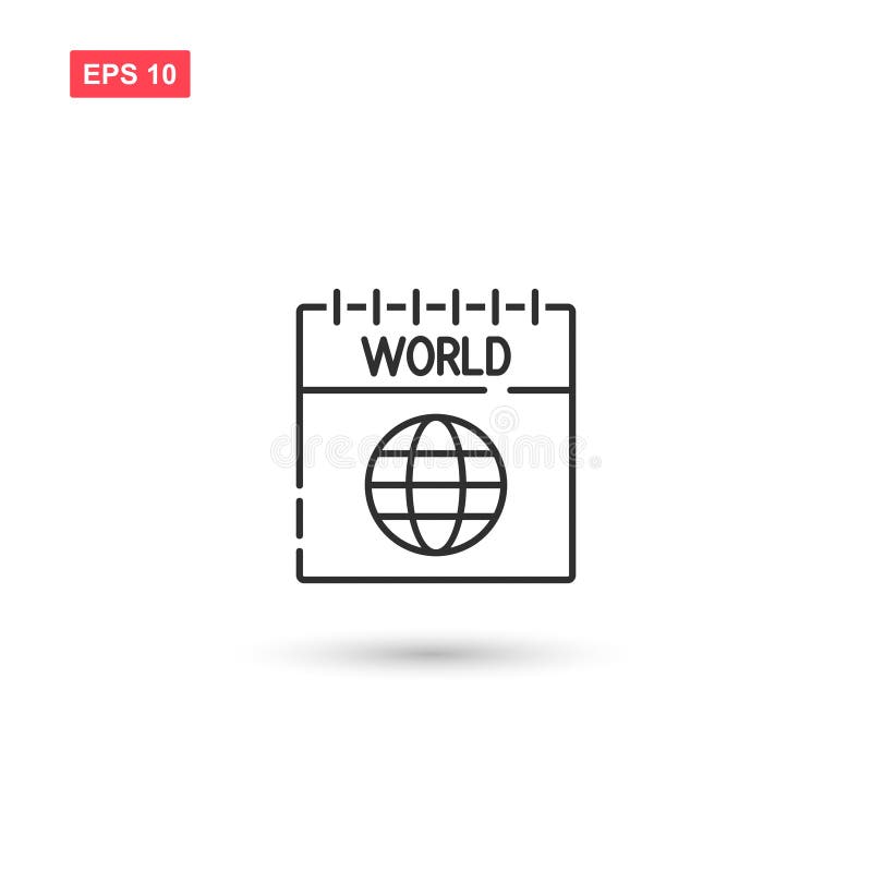 World Calendar Icon Vector Design Isolated 3 Stock Vector ...