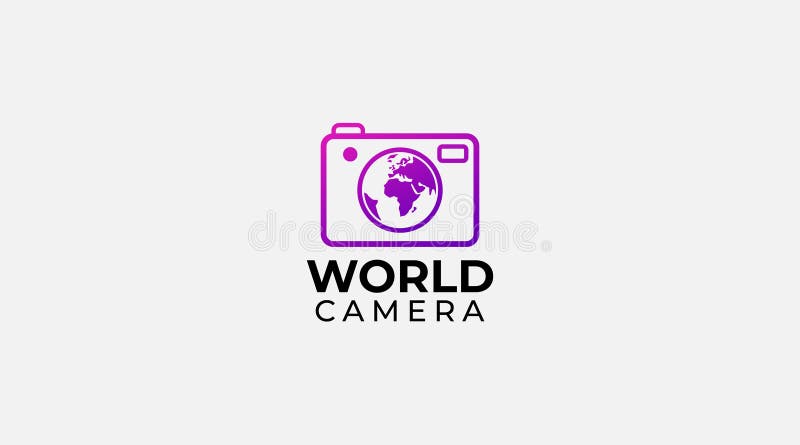 World Camera Vector Illustration of Photography Logo Design. Stock ...