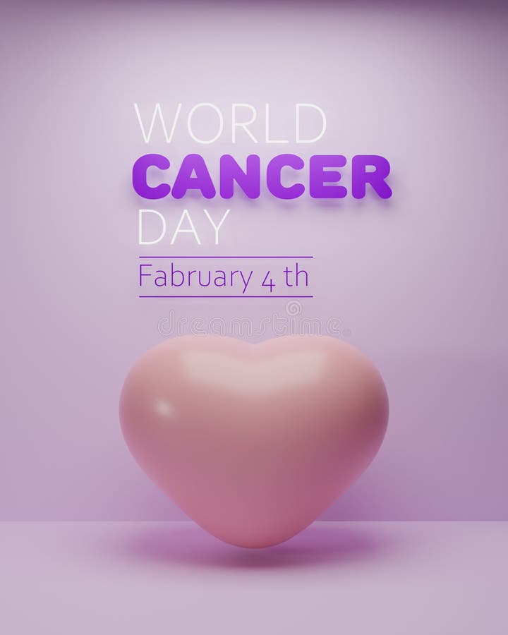 World Cancer Day Concept with Heart Shape 3d Rendering Stock ...