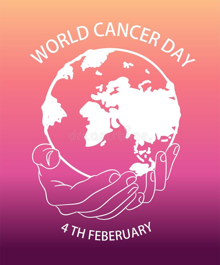 World Cancer Day Hand Holding the World Design Holding Hands Drawing ...