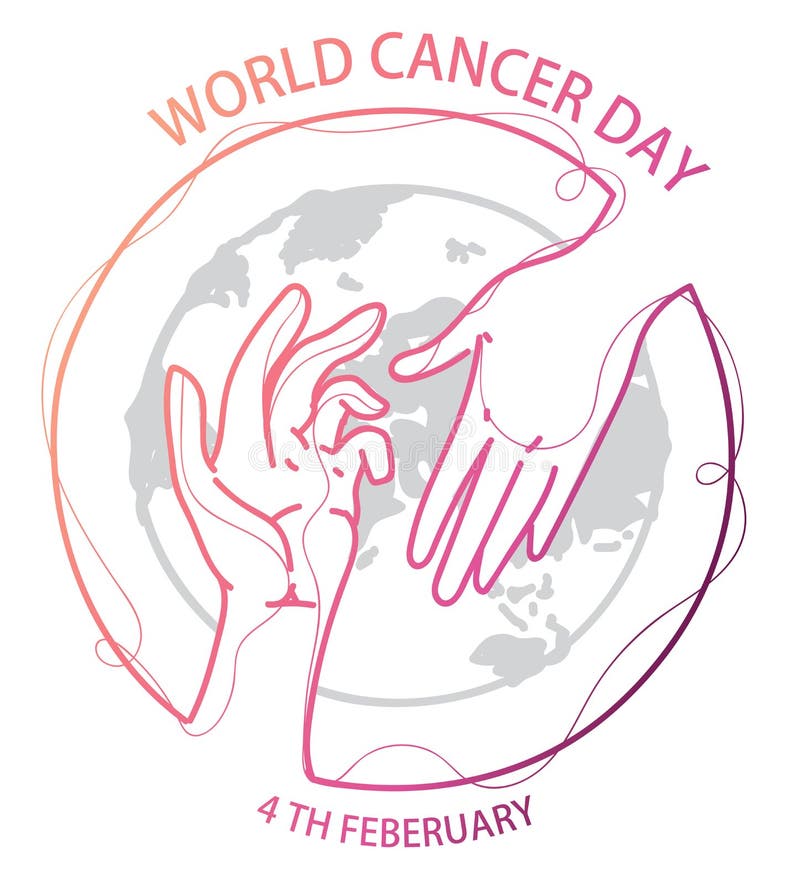 World Cancer Day Holding Hands Design Holding Hands Drawing Stock ...