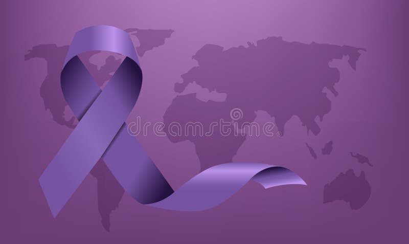 World Cancer Day with Violet Ribbon Stock Vector - Illustration of ...