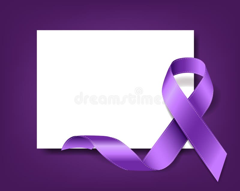 World Cancer Day with Violet Ribbon Poster Stock Vector - Illustration ...