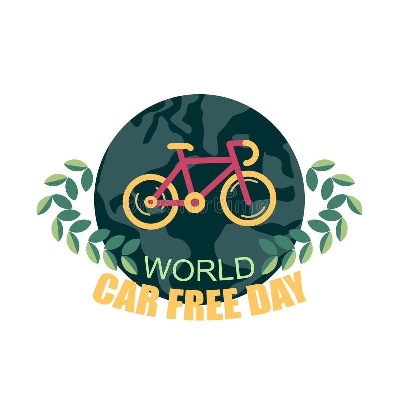World Car Free Day Symbol Vector Design on White Background Stock ...