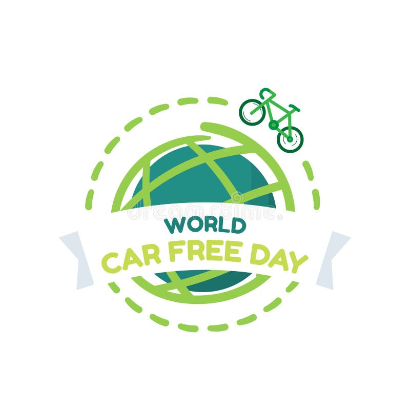 World Car Free Day Symbol Vector Design on White Background Stock ...