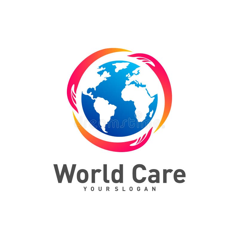 World Care Logo Design Template Vector, Earth Care Logo Concept ...