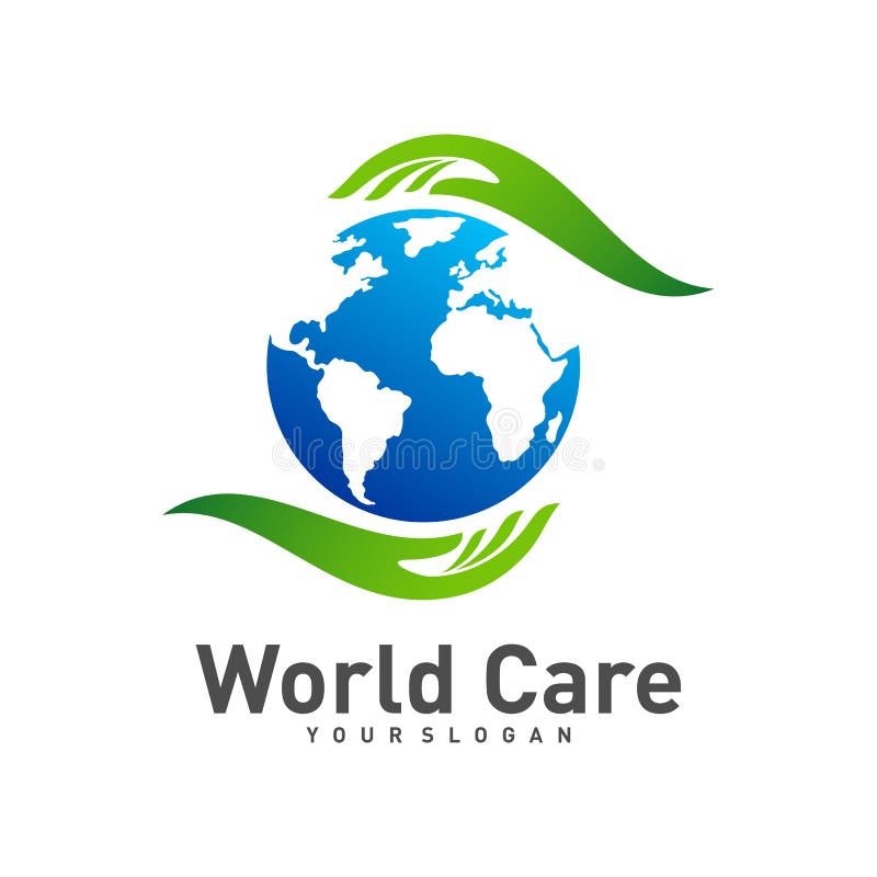 World Care Logo Design Template Vector, Earth Care Logo Concept ...
