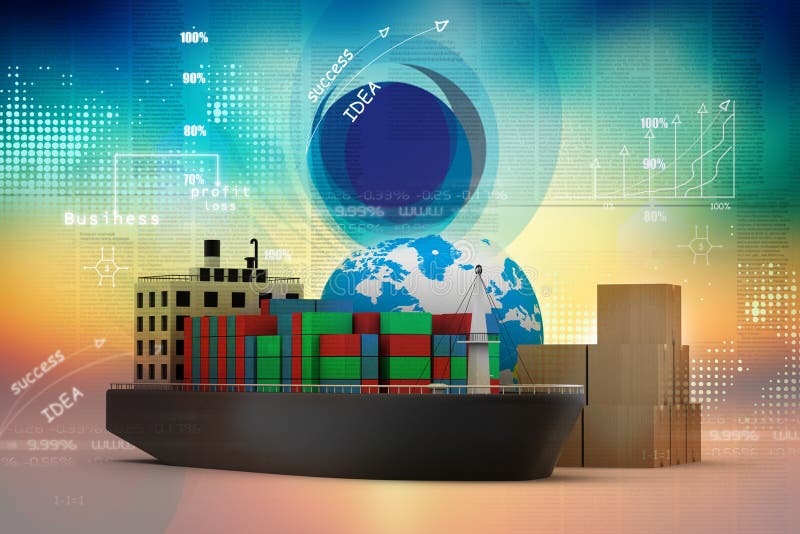 World Cargo Transport Concept Stock Illustration - Illustration of ...