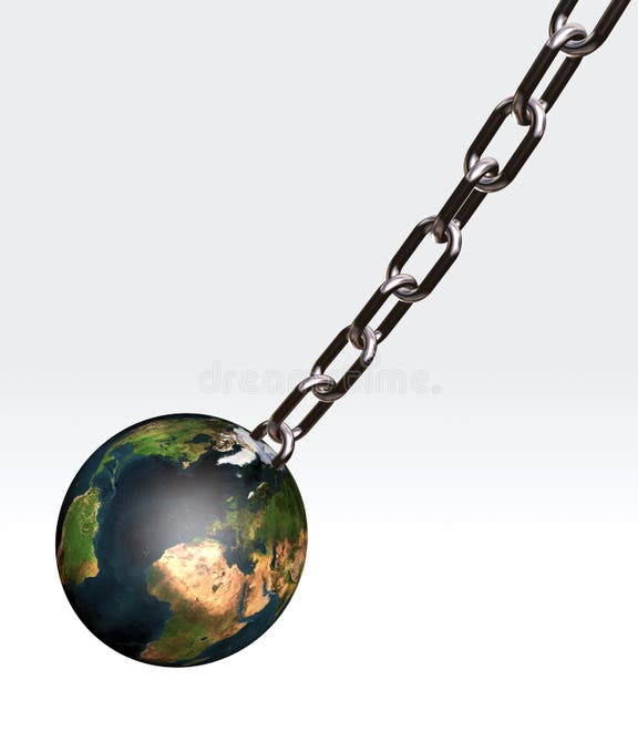 World with a chain stock illustration. Illustration of planet - 19137557