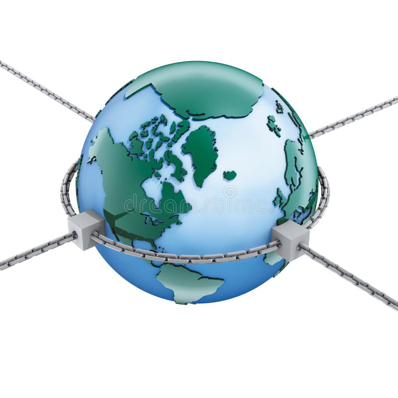 World and chains stock illustration. Illustration of south - 14240567