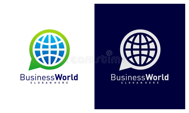 World Chat Logo Vector Template, Creative World Logo Design Concepts ...