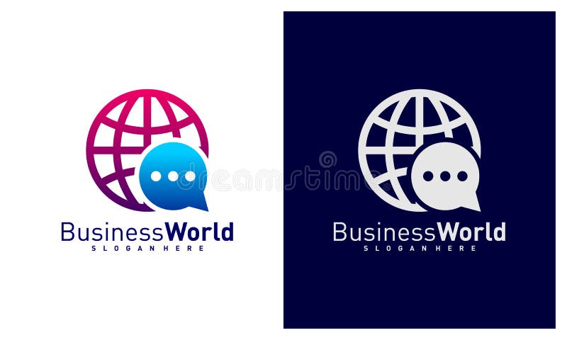 World Chat Logo Vector Template, Creative World Logo Design Concepts ...