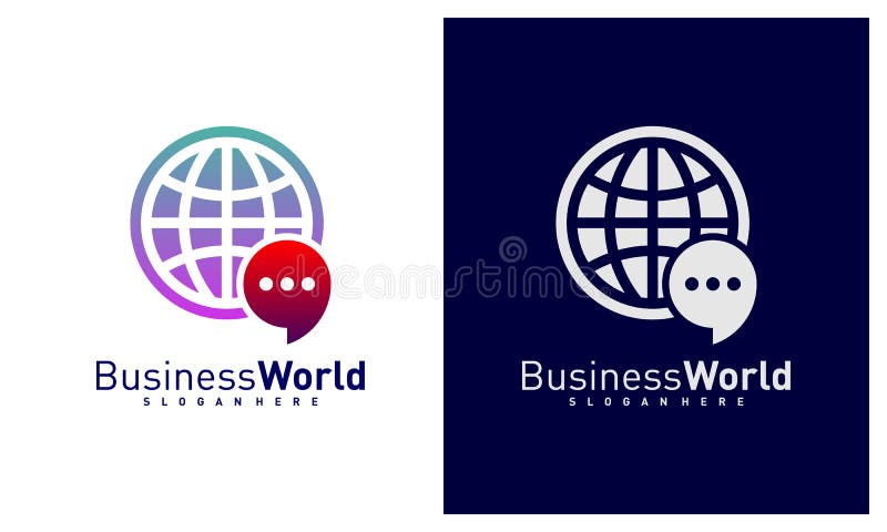 World Chat Logo Vector Template, Creative World Logo Design Concepts ...