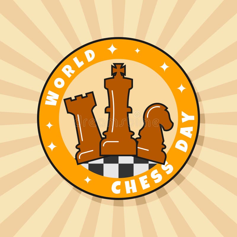 World Chess Day Groovy Vector Design Stock Vector - Illustration of ...