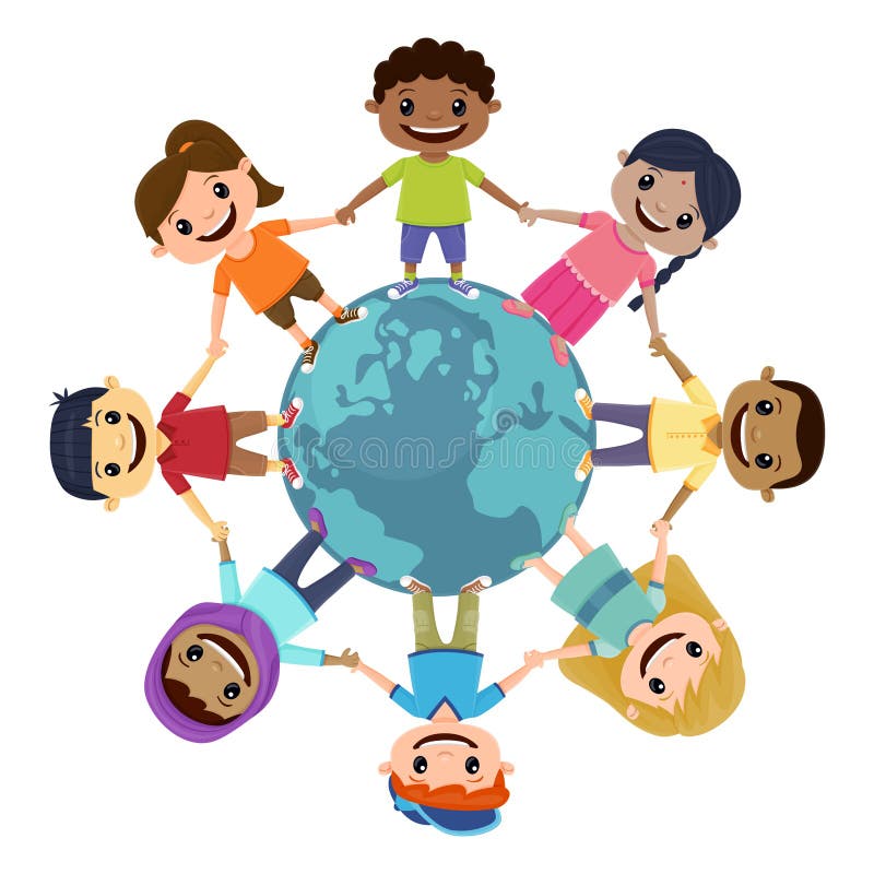 Kids Holding Hands Around World Stock Illustrations – 280 Kids Holding ...