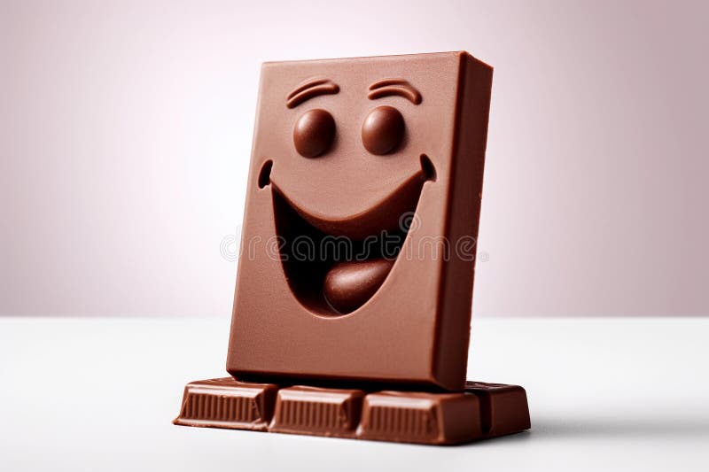 World Chocolate Day a Chocolate Bar with a Smiley Face on it AI ...