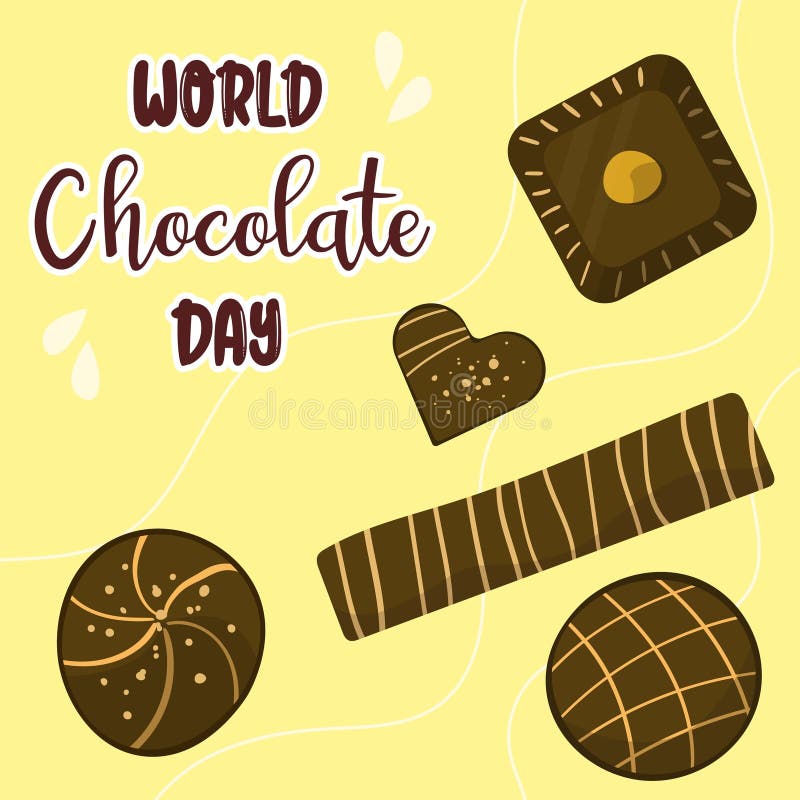 World Chocolate Day Design Template. Chocolate Blocks. Post with ...