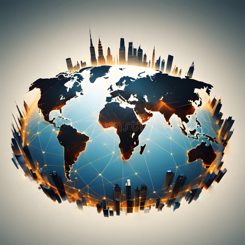 World city digital stock illustration. Illustration of business - 307523472