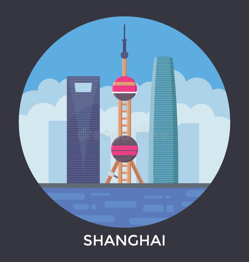 Shanghai, China Vector Icon Stock Illustration - Illustration of ...