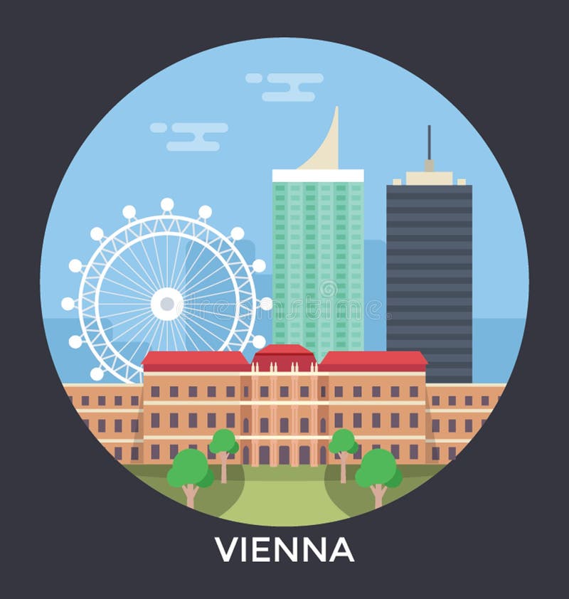 Vienna, Austria Vector Icon Stock Illustration - Illustration of city ...