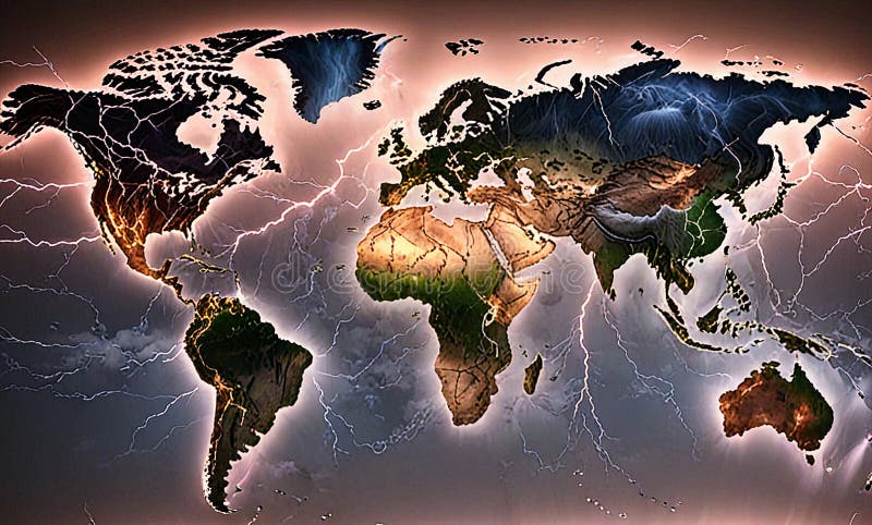 Day and Night on Earth Planet Viewed from Space Showing the Lights of Europe Stock Illustration ...