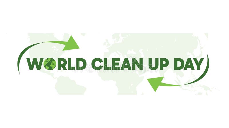 World Cleanup Day Globe Vector in Word and Recycling Symbol Stock ...