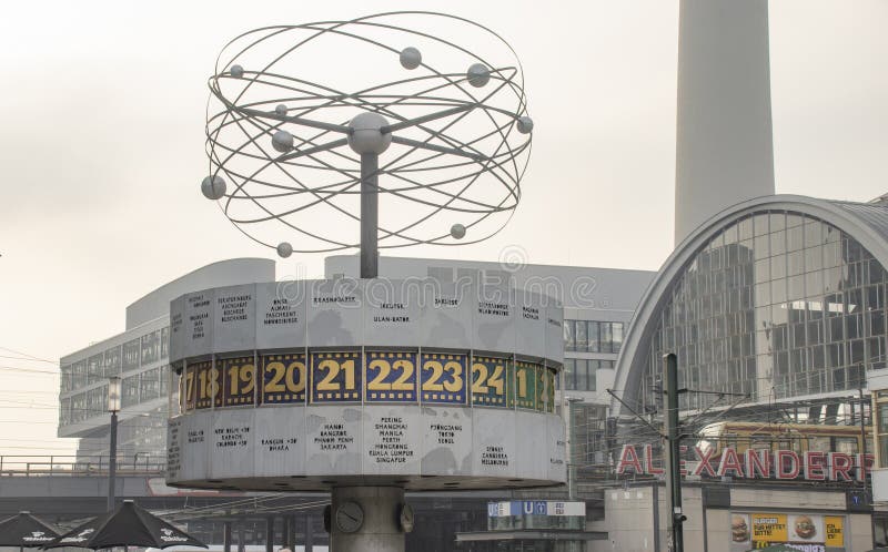 The World Clock on Alexanderplatz in the Mitte District of Berlin ...