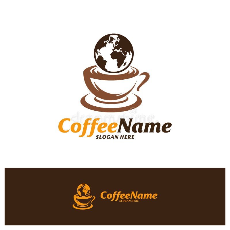World Coffee Logo Design Template. Coffee Logo Concept Vector Stock ...