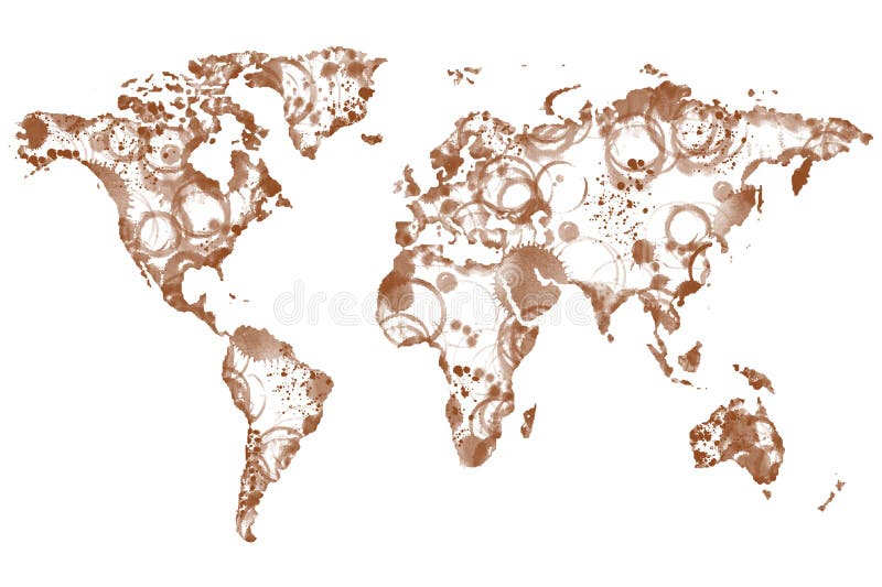 World coffee map stock illustration. Illustration of earth - 34776309