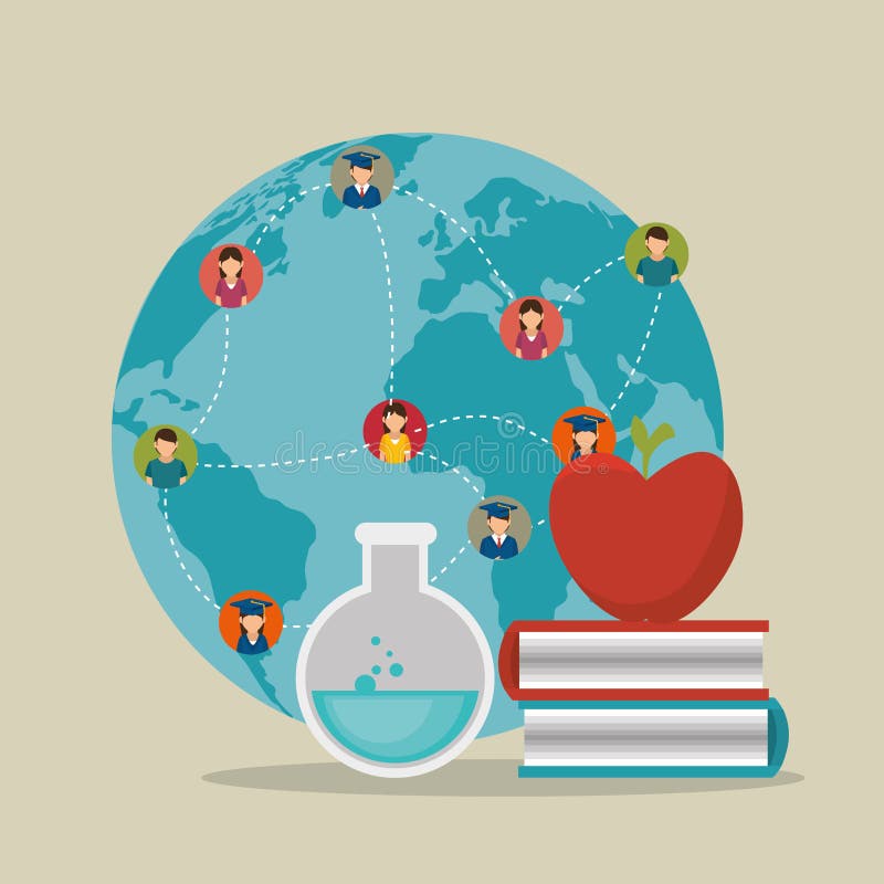 World Community with Education Online Service Stock Vector ...