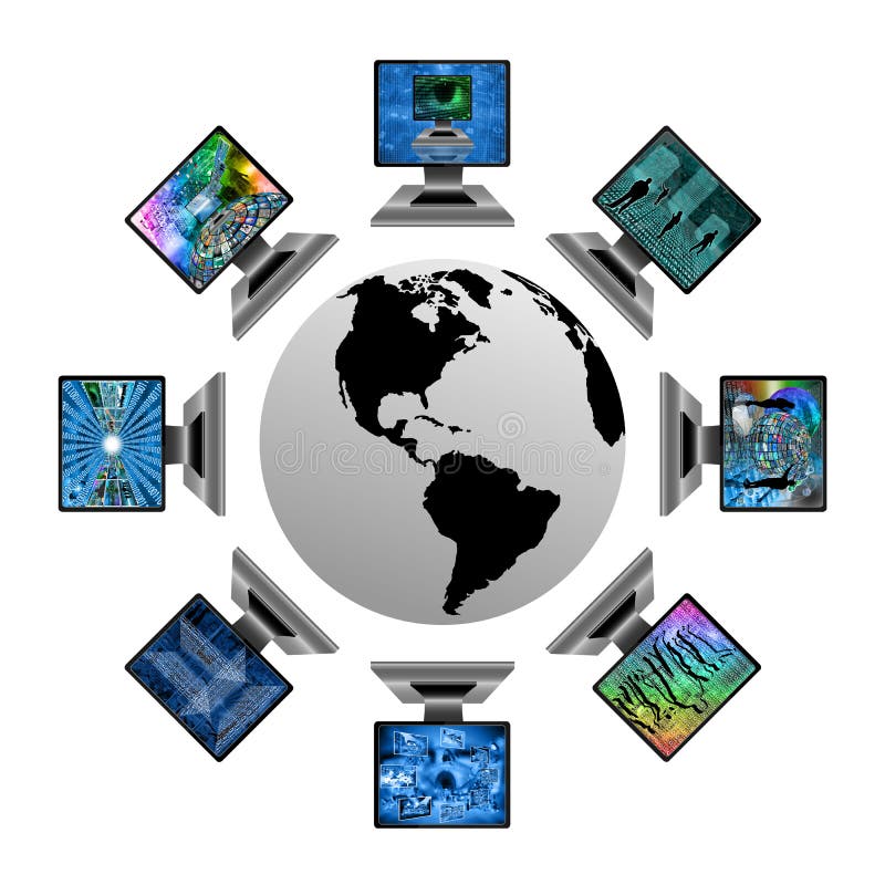 The world and computers stock illustration. Illustration of code - 40195311