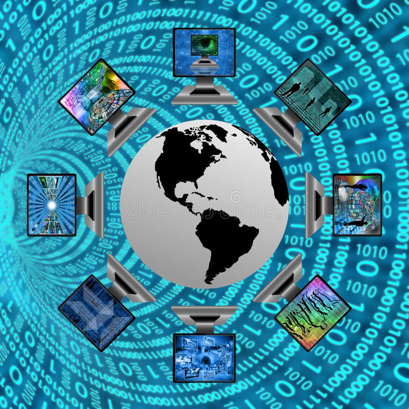 The world and computers stock illustration. Illustration of generation ...