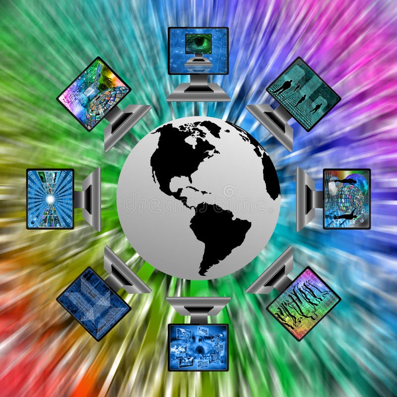 The world and computers stock illustration. Illustration of code - 40195311