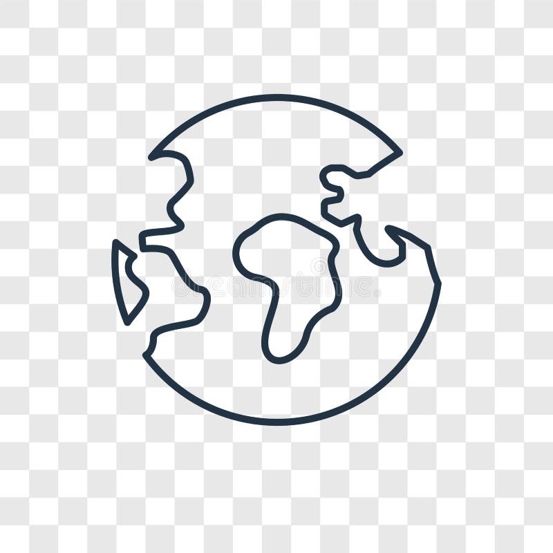 World Concept Vector Linear Icon Isolated on Transparent Background ...