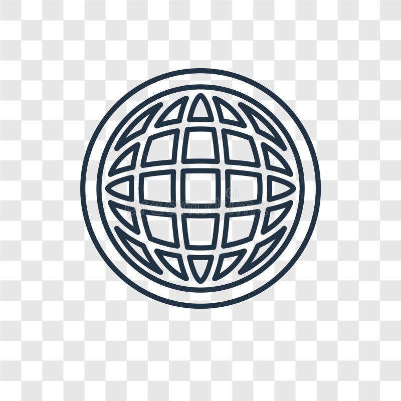 World Concept Vector Linear Icon Isolated on Transparent Background ...